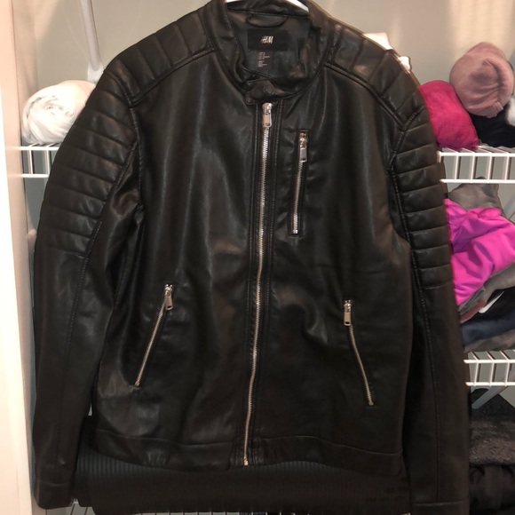 H&M | Jackets & Coats | Leather Jacket | Poshmark